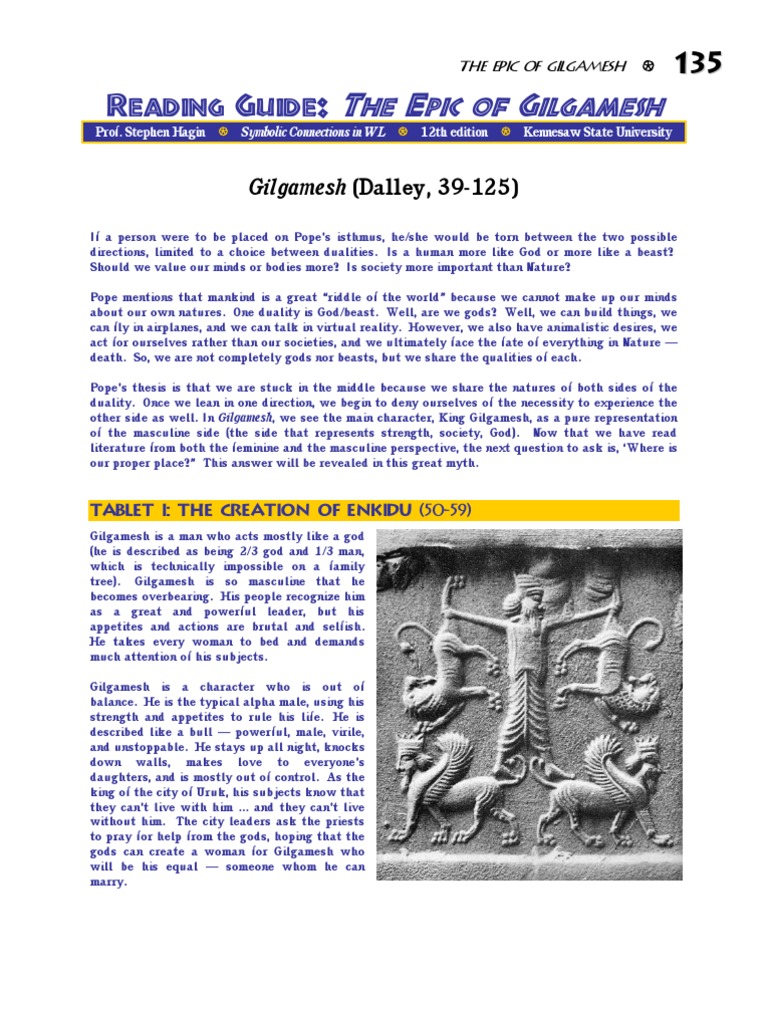 Epic of Gilgamesh Study Guide | PDF | Epic Of Gilgamesh | Comparative ...