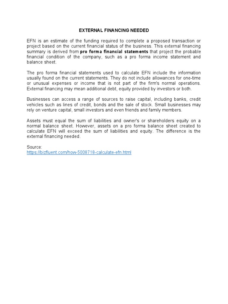 External Financing Needed | PDF