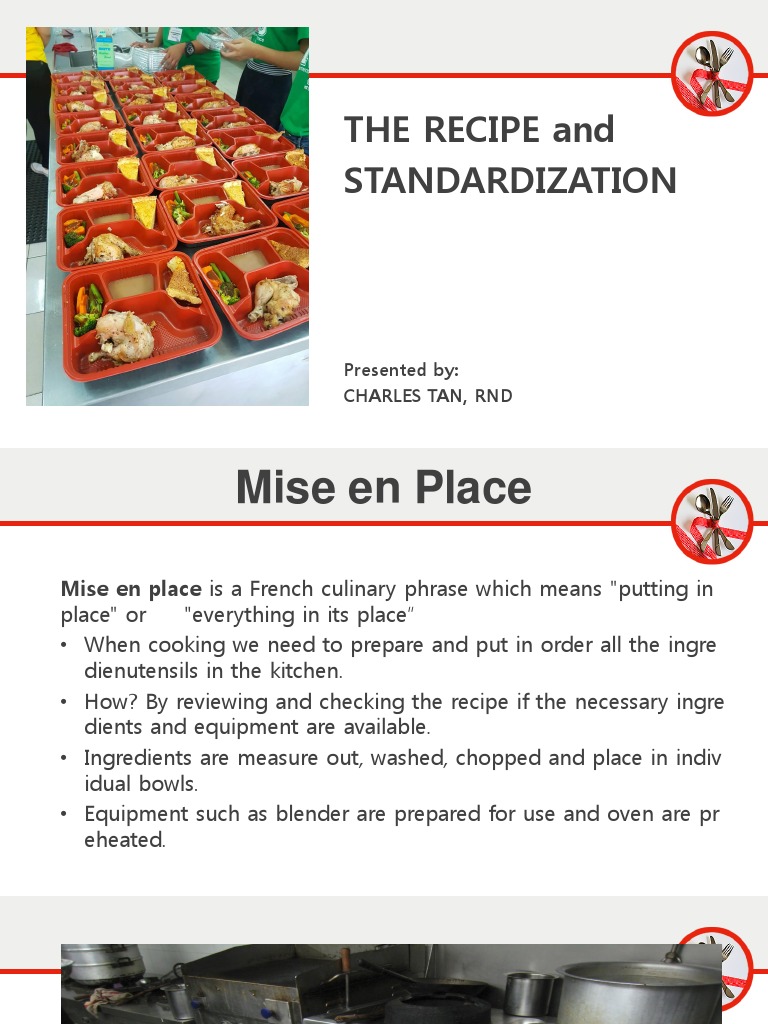 The Recipe and Recipe Standardization | PDF