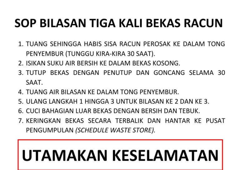 Sop Bilasan Tiga Kali Bekas Racun | PDF