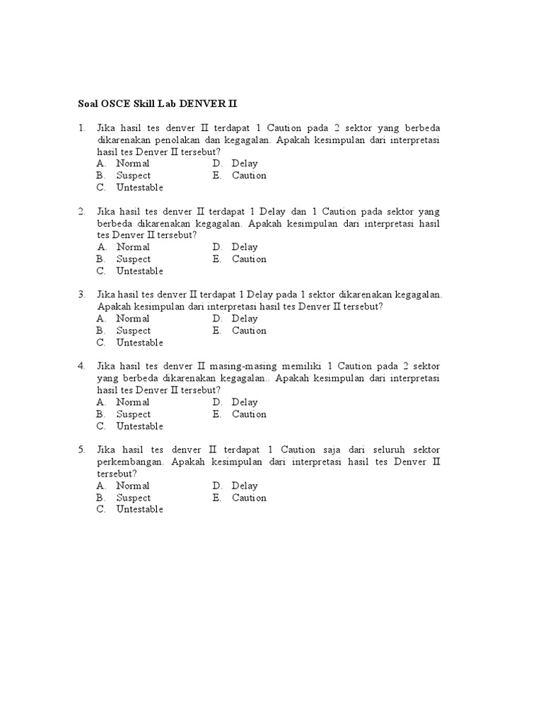 Interpretasi Hasil Tes Denver II | PDF | Metode & Bahan Ajar