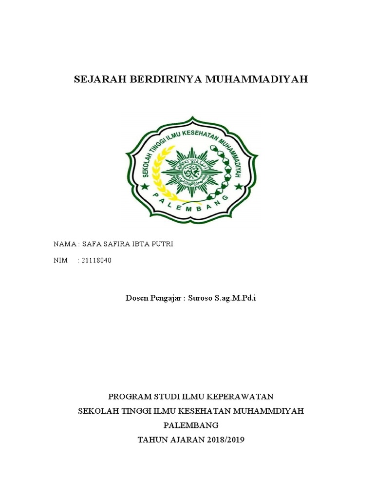 Sejarah Berdirinya Muhammadiyah | PDF