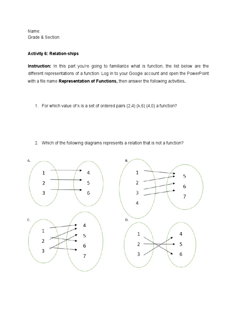 Activity 6: Relation-Ships Instruction: in This Part You're Going To ...