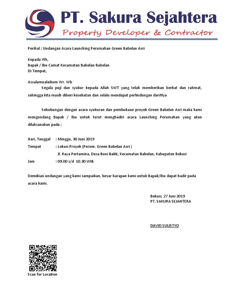 Undangan Launching Green Babelan Asri | PDF