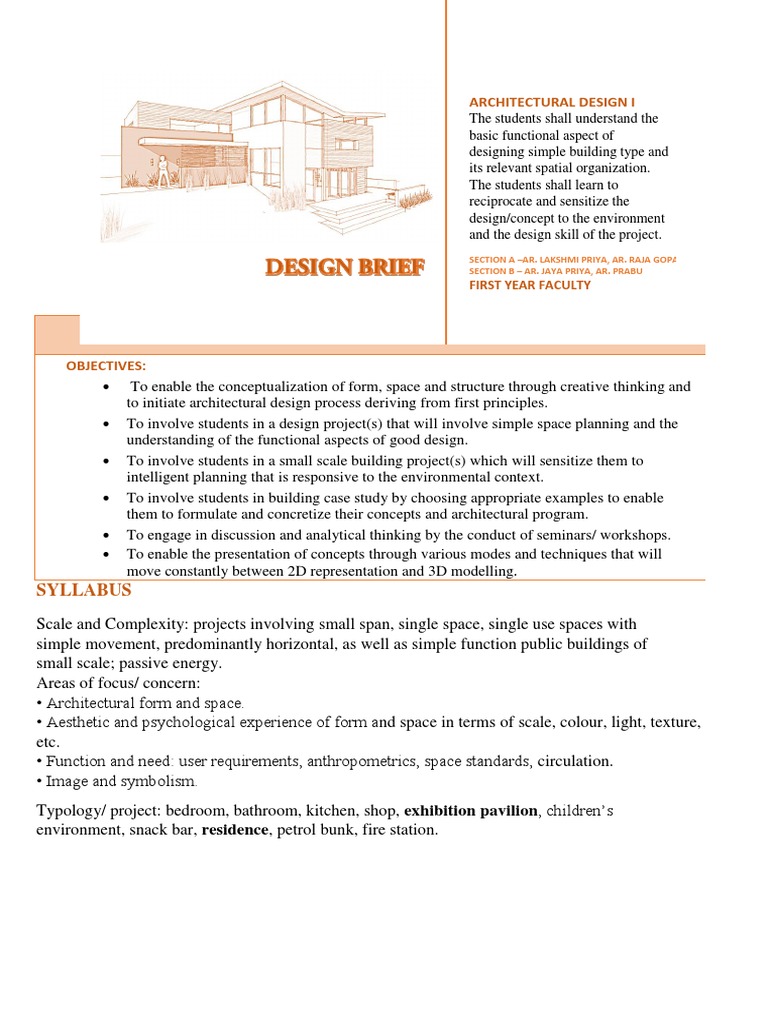 Architectural Design I: Syllabus | PDF | Space | Concept