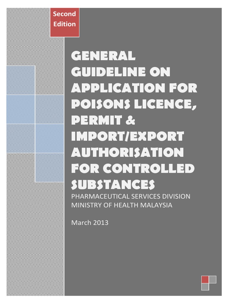 General Guideline Application Poisons Licence Permit and Import Export ...