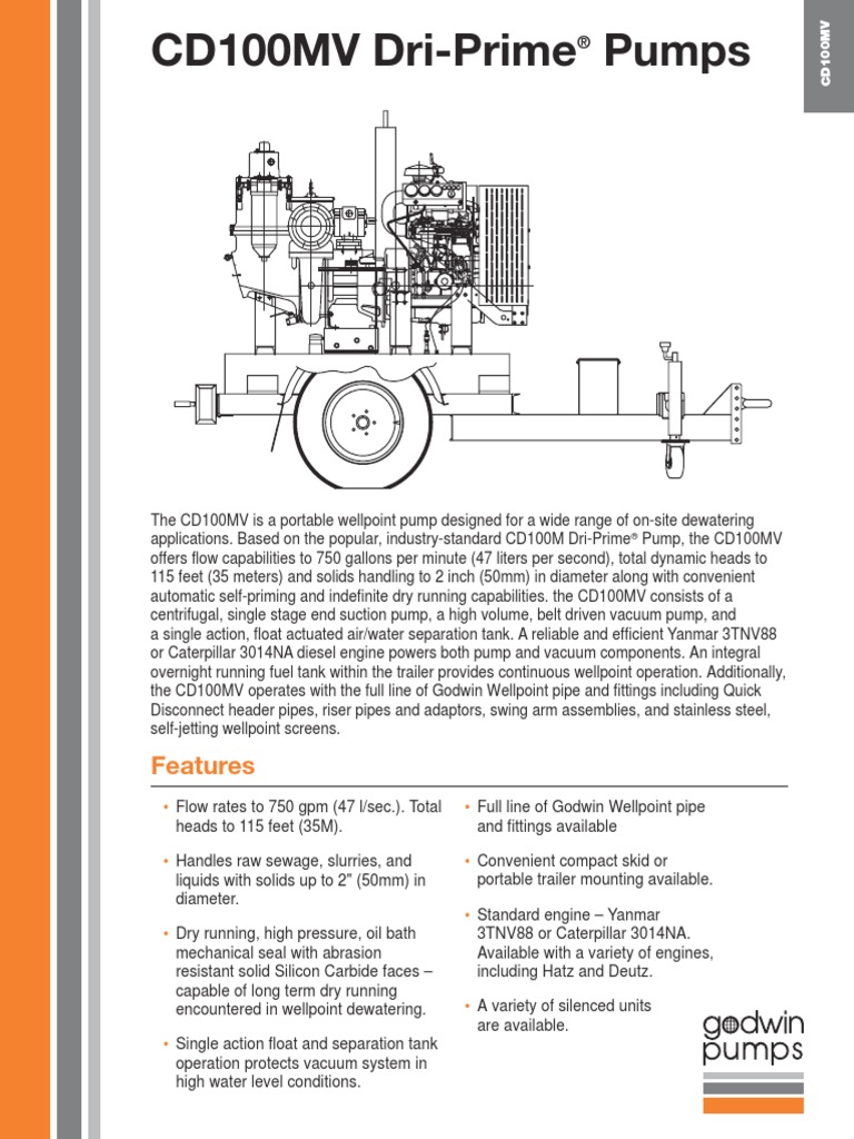CD100MV Dri-Prime Pumps: Features | Download Free PDF | Pump | Pipe ...