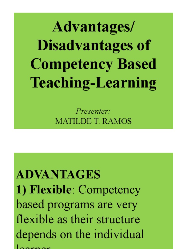 Advantages and Disadvantages of Competency Based Learning | PDF