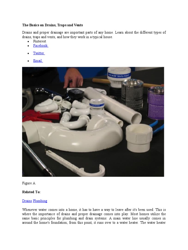 Facebook Twitter Email: The Basics On Drains, Traps and Vents | PDF ...