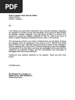 Letter Request ROD For Transfer by A Representative | PDF | Business