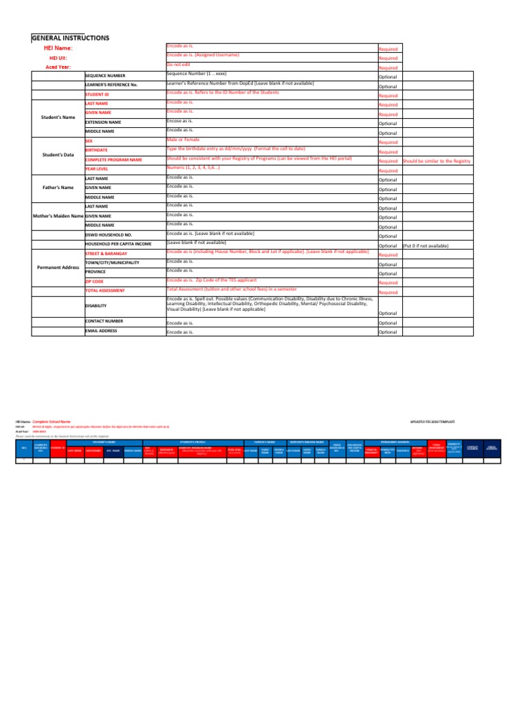 General Instructions: HEI Name | PDF | Computing
