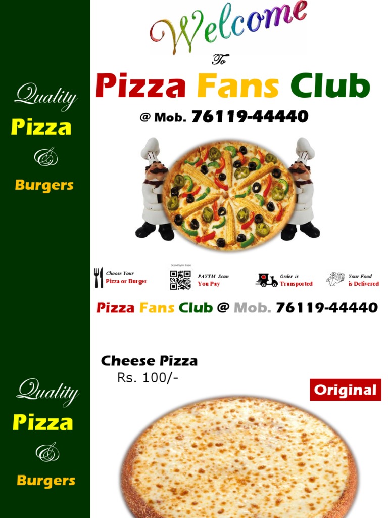 Pizza Fans Club Catalogue | PDF | Pizza | Convenience Food