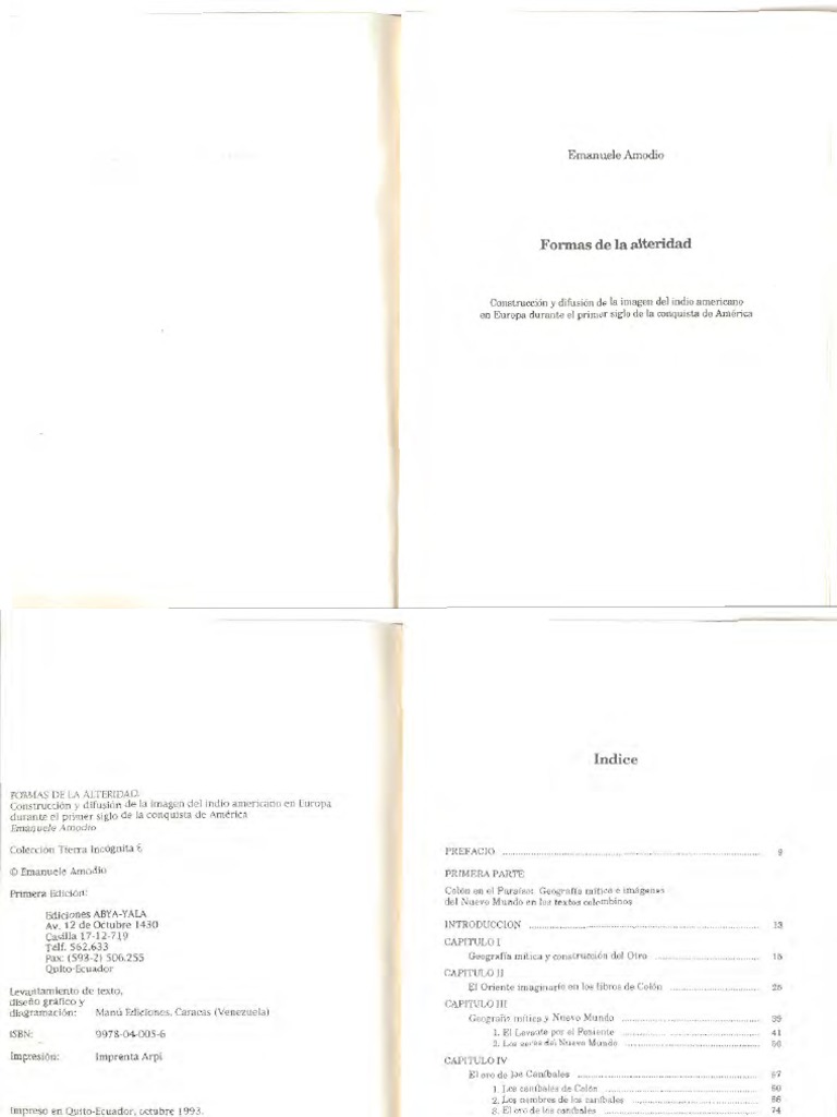 Emanuele Amodio - Formas de La Alteridad. Construcción y Difusión de La Imagen Del Indio ...