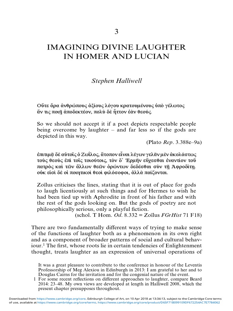 III. Imagining - Divine - Laughter - in - Homer - and - Lucian | PDF ...