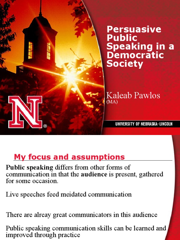 Persuasive Public Speaking-Monday | PDF | Rhetoric | Public Speaking