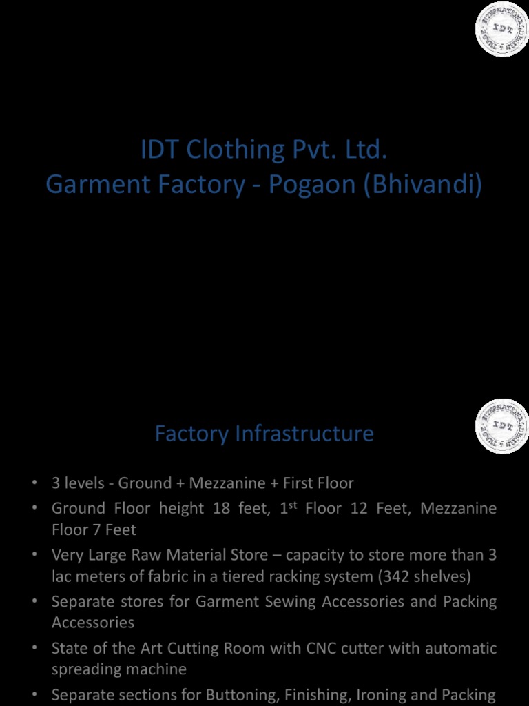 IDT Clothing Factory Overview in Pogaon | PDF | Sewing | Air Conditioning