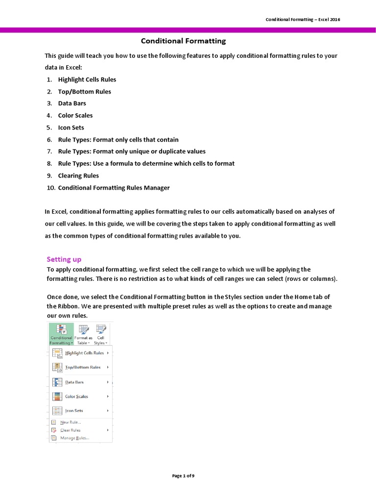 M5 - T1 - Text Topic - Conditional Formatting | PDF | Microsoft Excel | Icon (Computing)