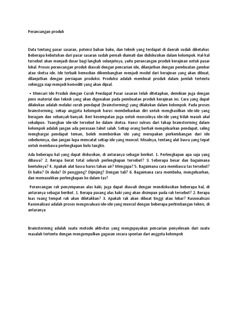 Perancangan Produk Kerajinan Lokal | PDF