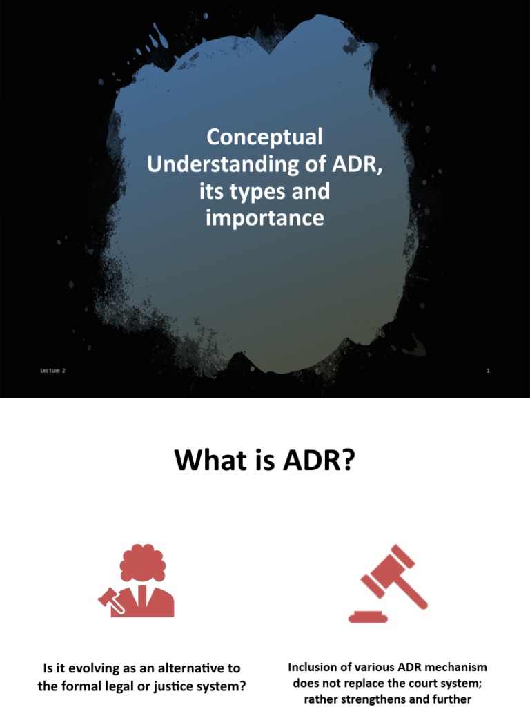 Conceptual Understanding of ADR, Its Types and Importance | PDF ...