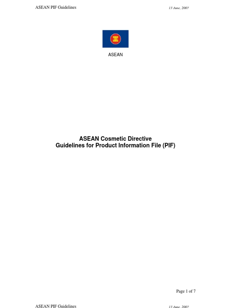 Guidelines for Product Information File (PIF) | Cosmetics ...
