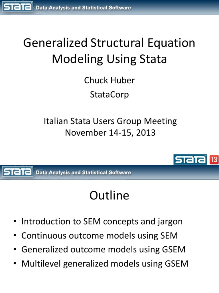 Stata GSEM for Advanced Users | PDF | Structural Equation Modeling | Endogeneity (Econometrics)