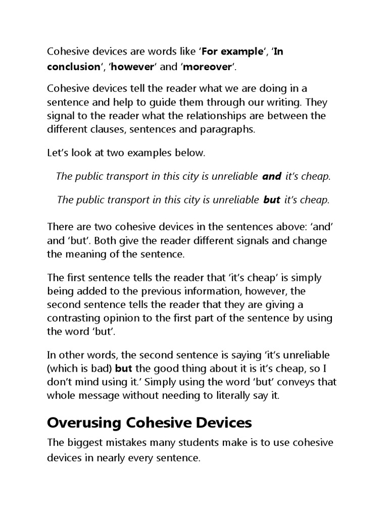 Cohesive Devices Are Words Like | PDF