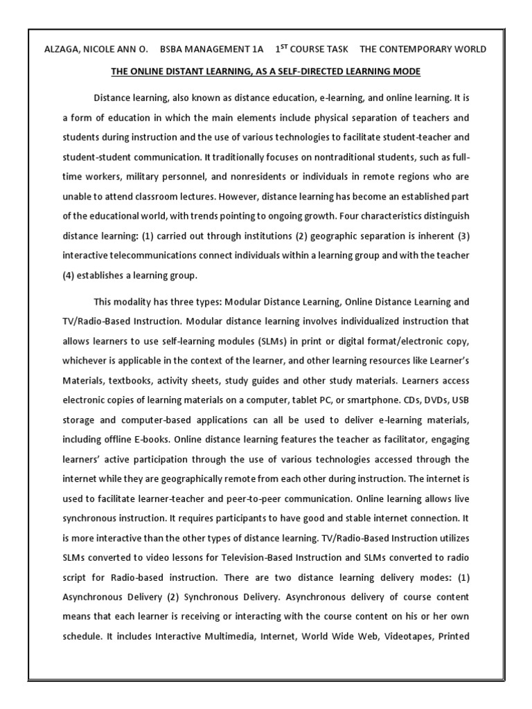 Understanding Distance Learning Modes | PDF | Distance Education ...