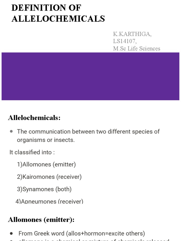 Understanding Allelochemicals in Insects | PDF | Home & Garden ...