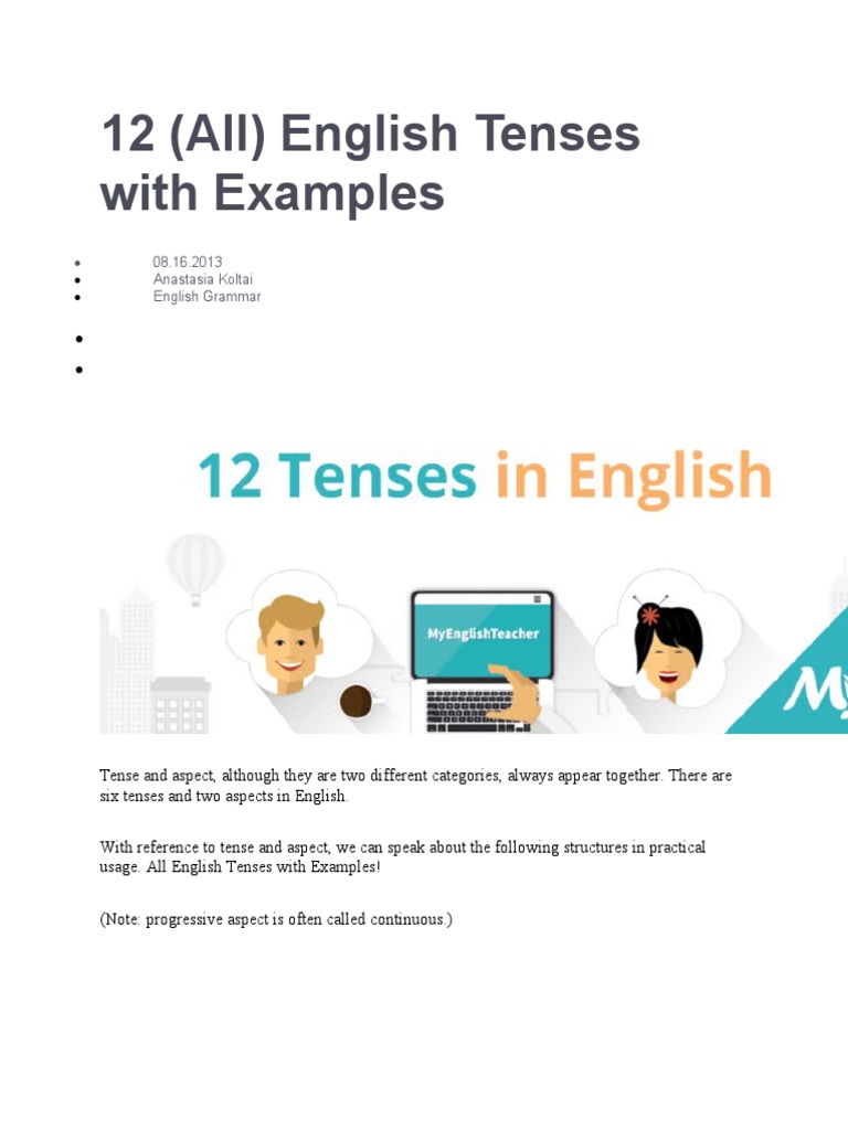 12 Tenses and Explanation | Download Free PDF | Perfect (Grammar ...