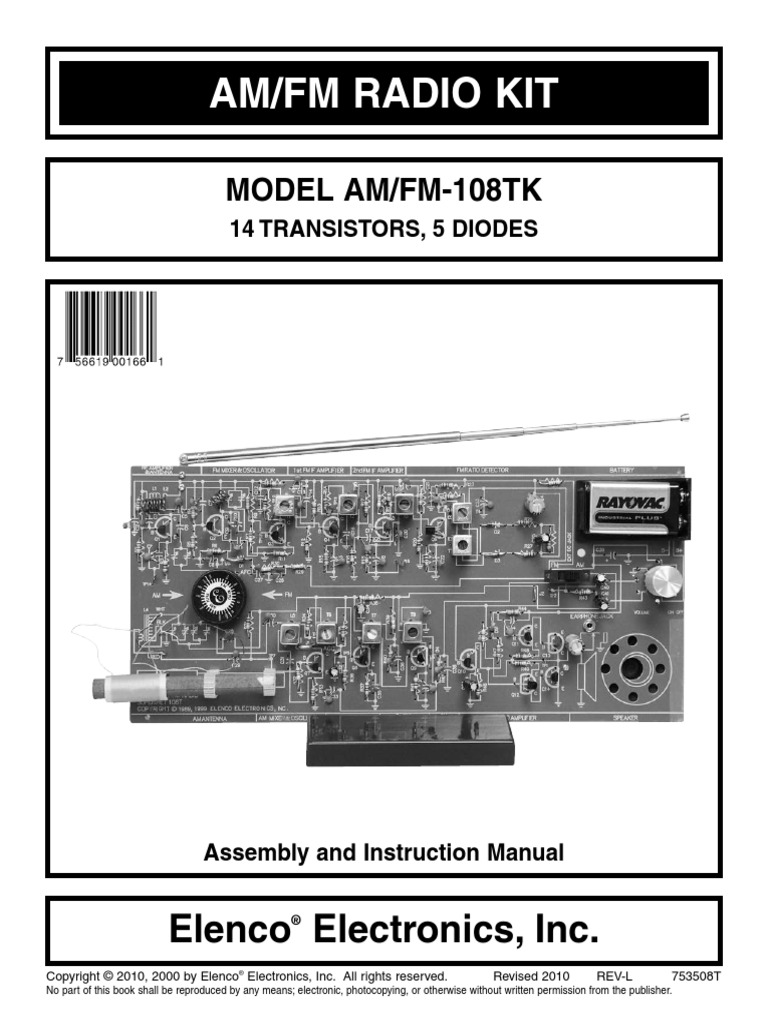 Amfm Radio Kit 108tk | PDF | Frequency Modulation | Detector (Radio)