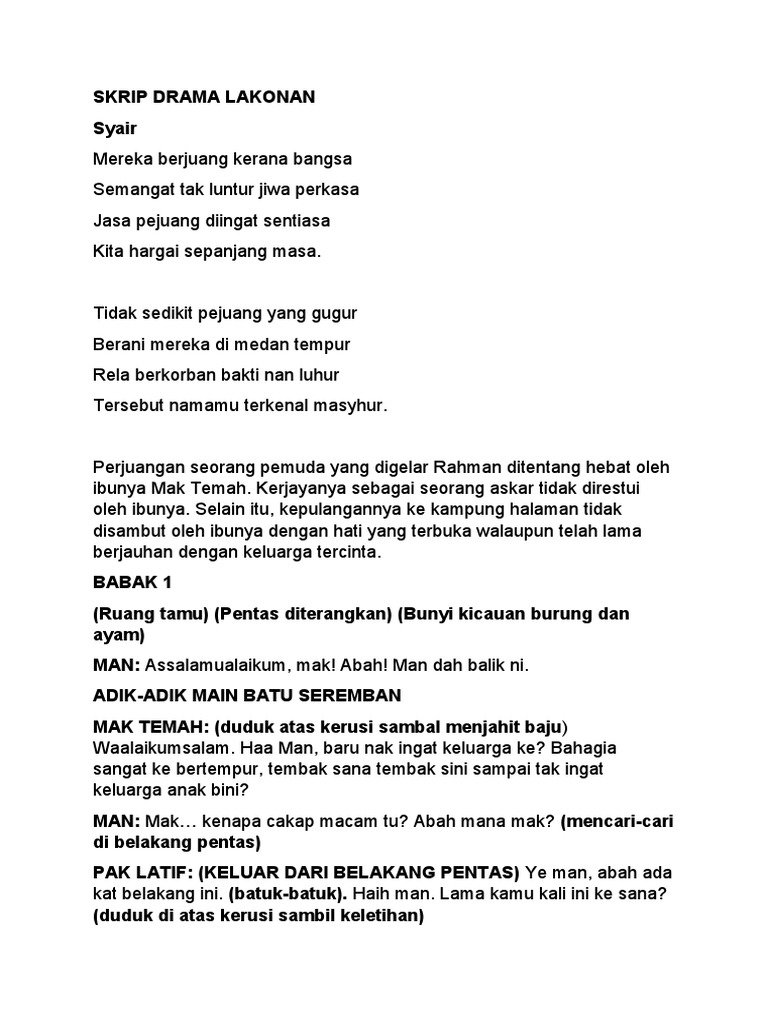 Skrip Drama Lakonan | PDF