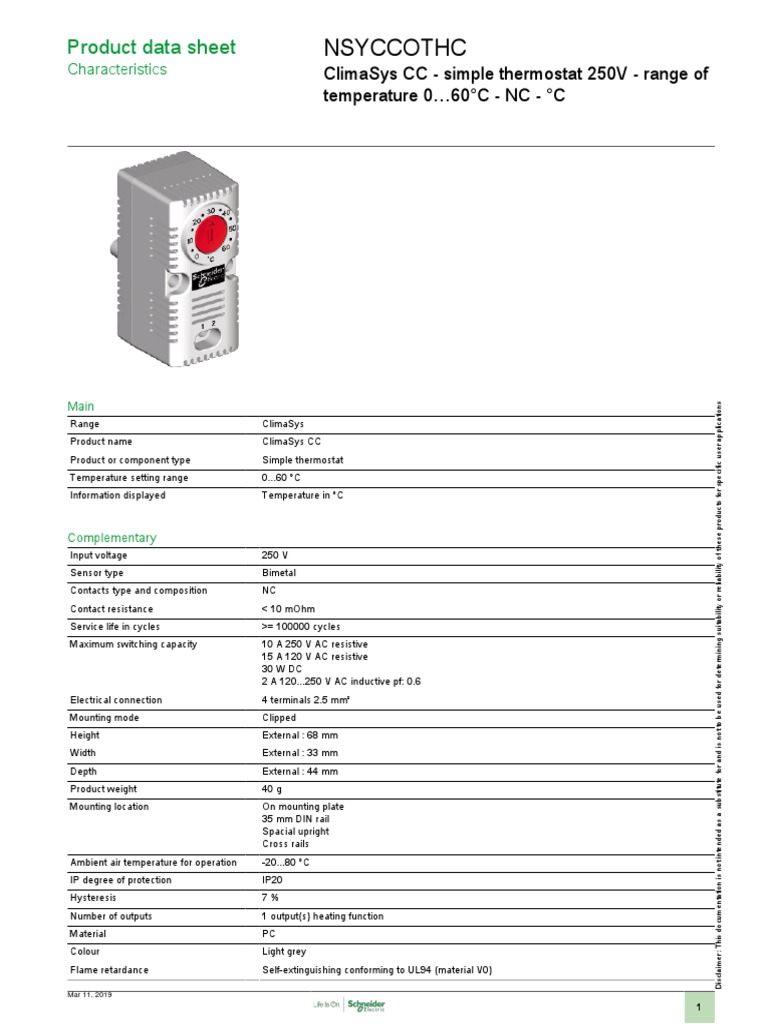 ClimaSys CC - NSYCCOTHC | PDF | Thermostat | Electrical Engineering