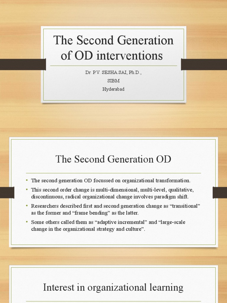 Second Generation OD: Transformational Change | PDF | Organizational ...