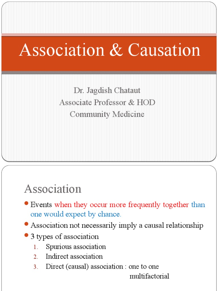 Association & Causation 6 | PDF | Causality | Epidemiology