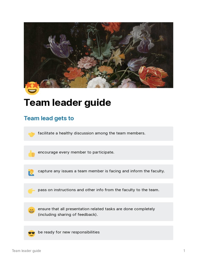 Team Leader Guide | PDF