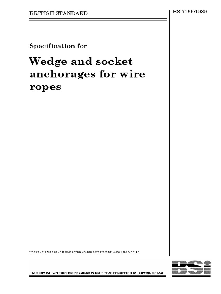 Wedge Socket For Wire Rope BS-7166 PDF | PDF | Ac Power Plugs And ...