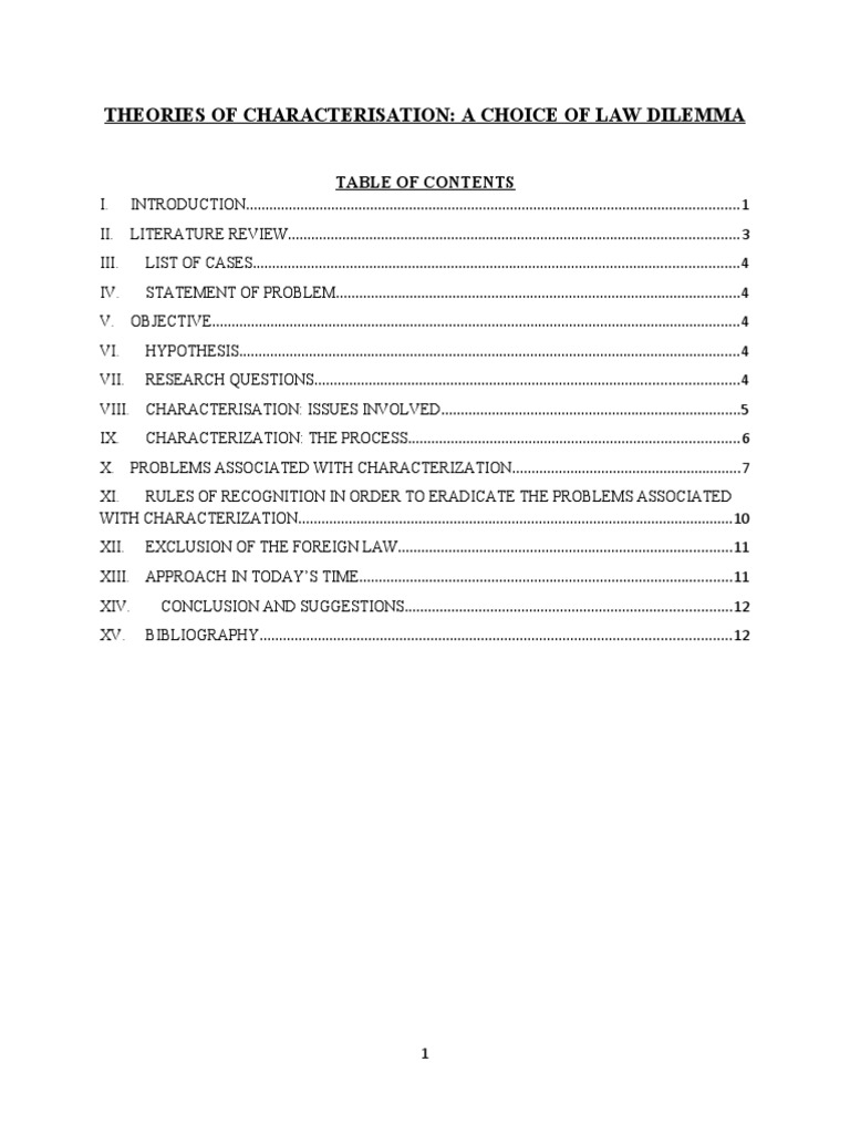 Characterization Theories in Private Law | PDF | Choice Of Law ...