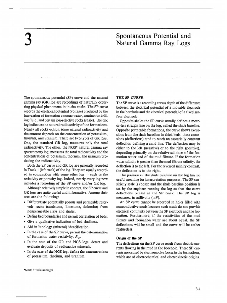 3 SP - GR Logs PDF | PDF | Radioactive Decay | Gamma Ray