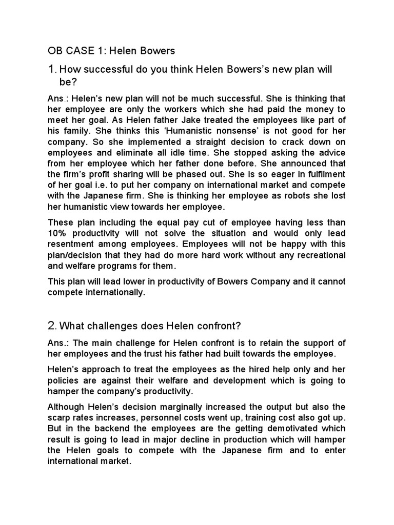 OB Case Study Solution | PDF