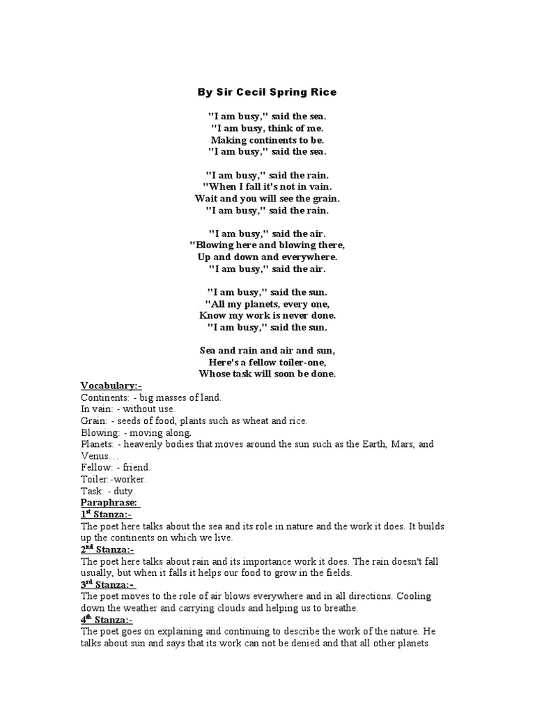 By Sir Cecil Spring Rice | PDF | Astronomy | Poetry