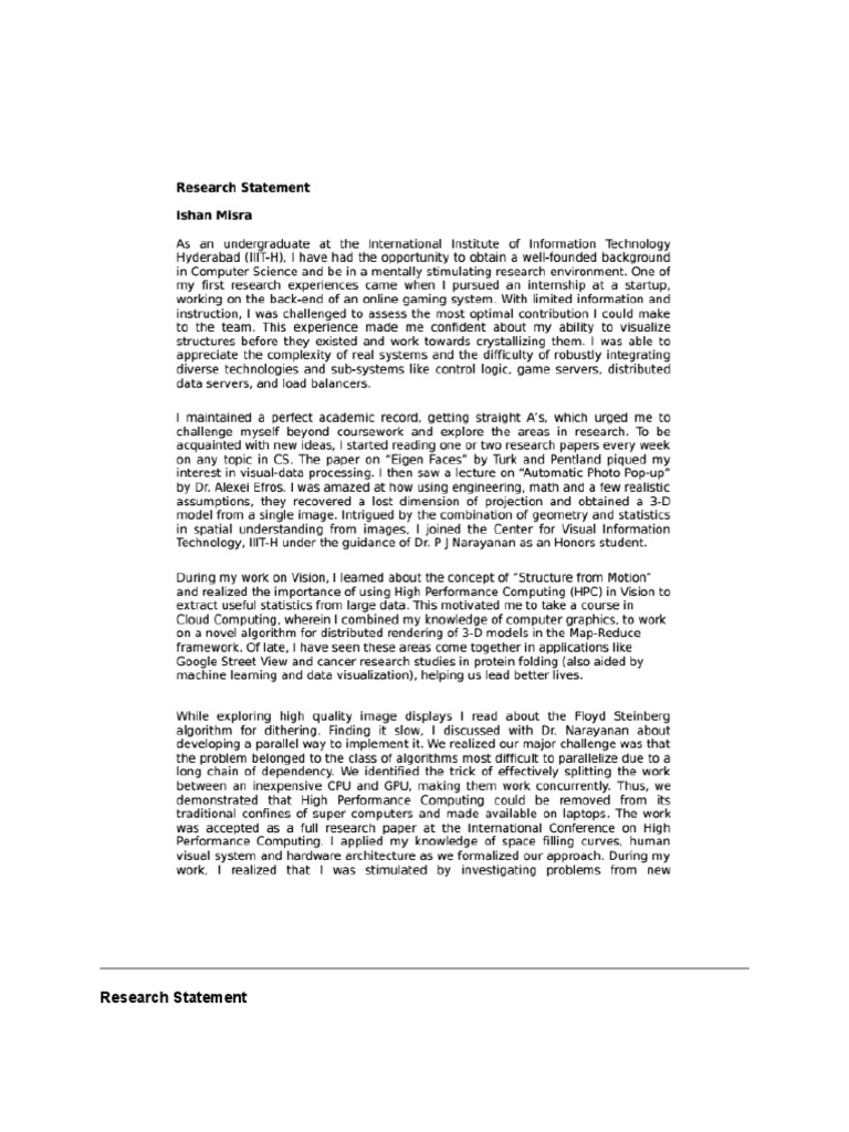 Research Statement | PDF | Computer Vision | Machine Learning