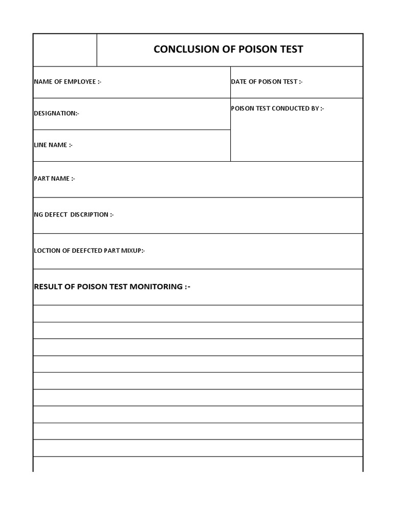 Result of Poison Test Monitoring | PDF | Technology & Engineering
