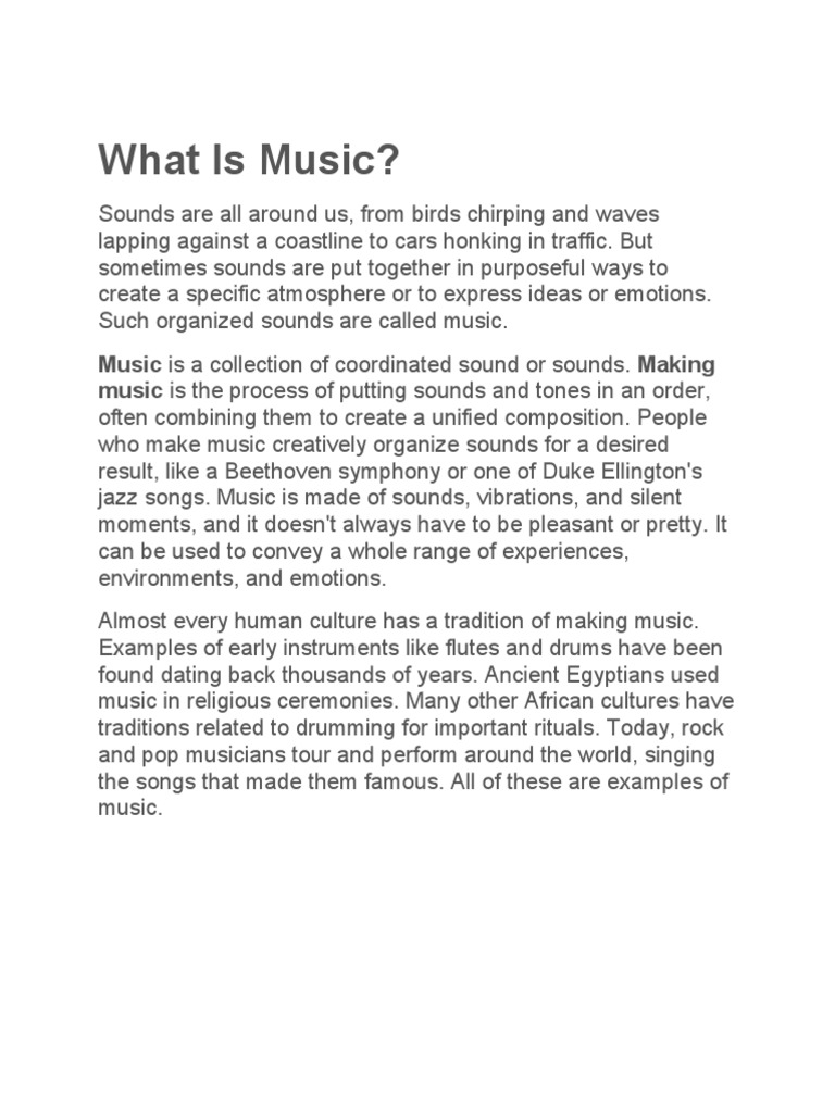 What Is Music | PDF | Social Science | Art