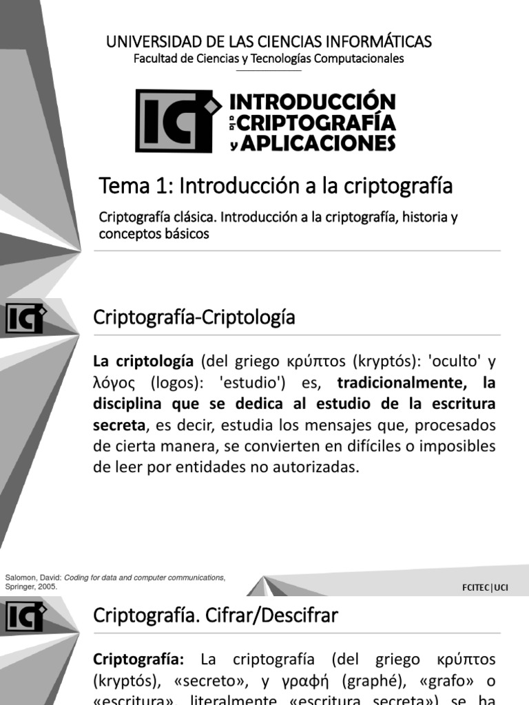 Introducción a la historia y conceptos básicos de la criptografía | PDF | Criptografía ...