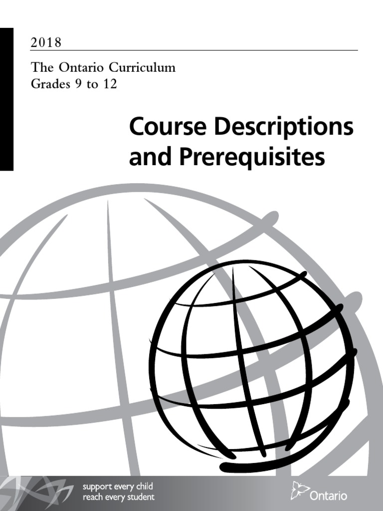 Course Descriptions and Prerequisites: The Ontario Curriculum Grades 9 ...