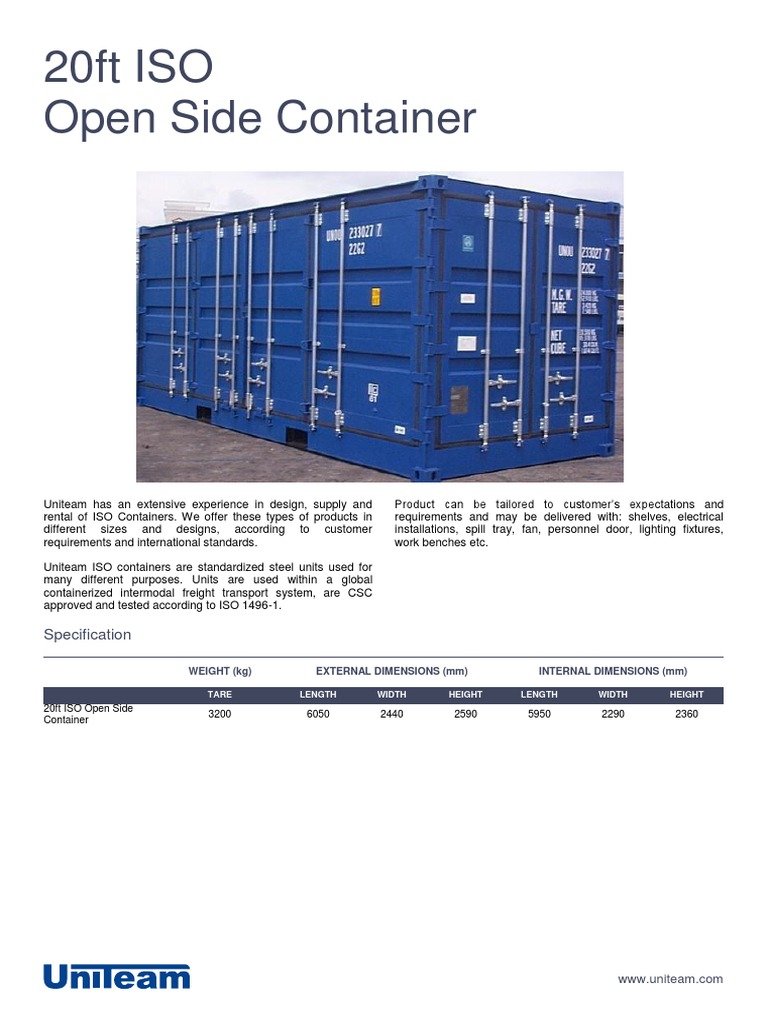 20ft Iso Open Side Container PDF | PDF