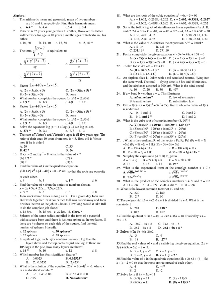 Refresher Questions | PDF | Triangle | Ellipse