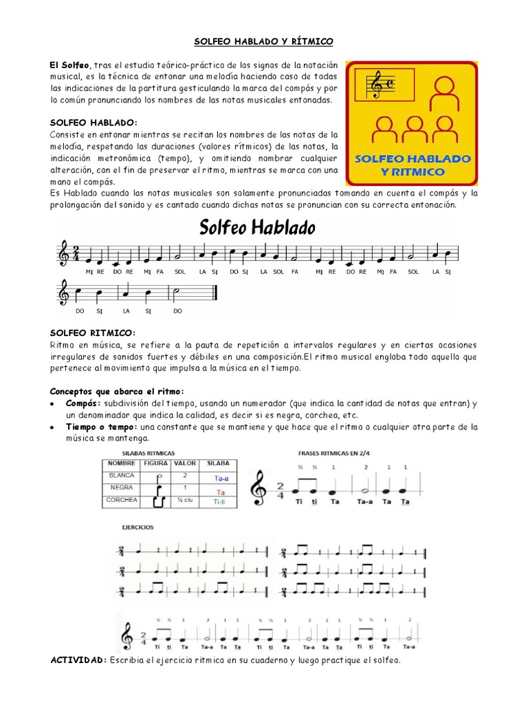 Solfeo Hablado y Rítmico: Guía Práctica | PDF | Artes del Lenguaje y ...