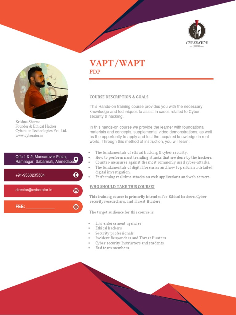 Vapt/Wapt: Course Description & Goals | PDF | Security Hacker ...