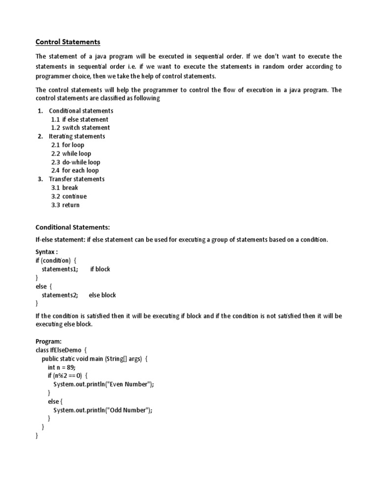 Java 5 Control Statements | PDF | Control Flow | Notation